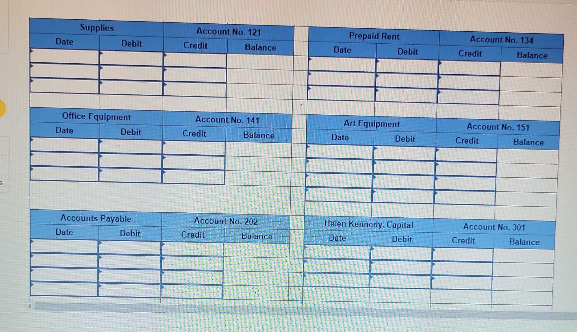 Solved On October 1, 20x1, Helen Kennedy opened an | Chegg.com