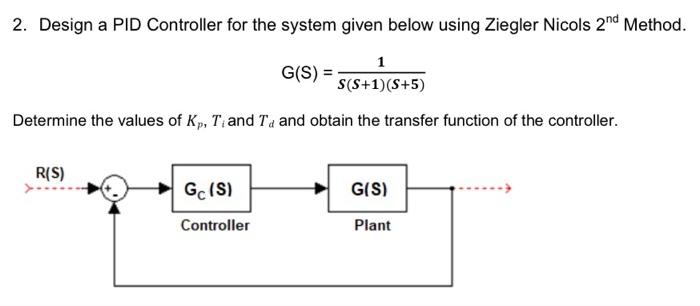 Solved 2. Design a PID Controller for the system given below | Chegg.com