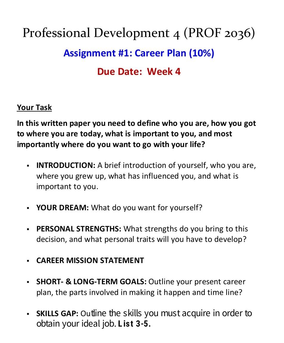 Solved Professional Development 4 (PROF 2036) Assignment #1: | Chegg.com