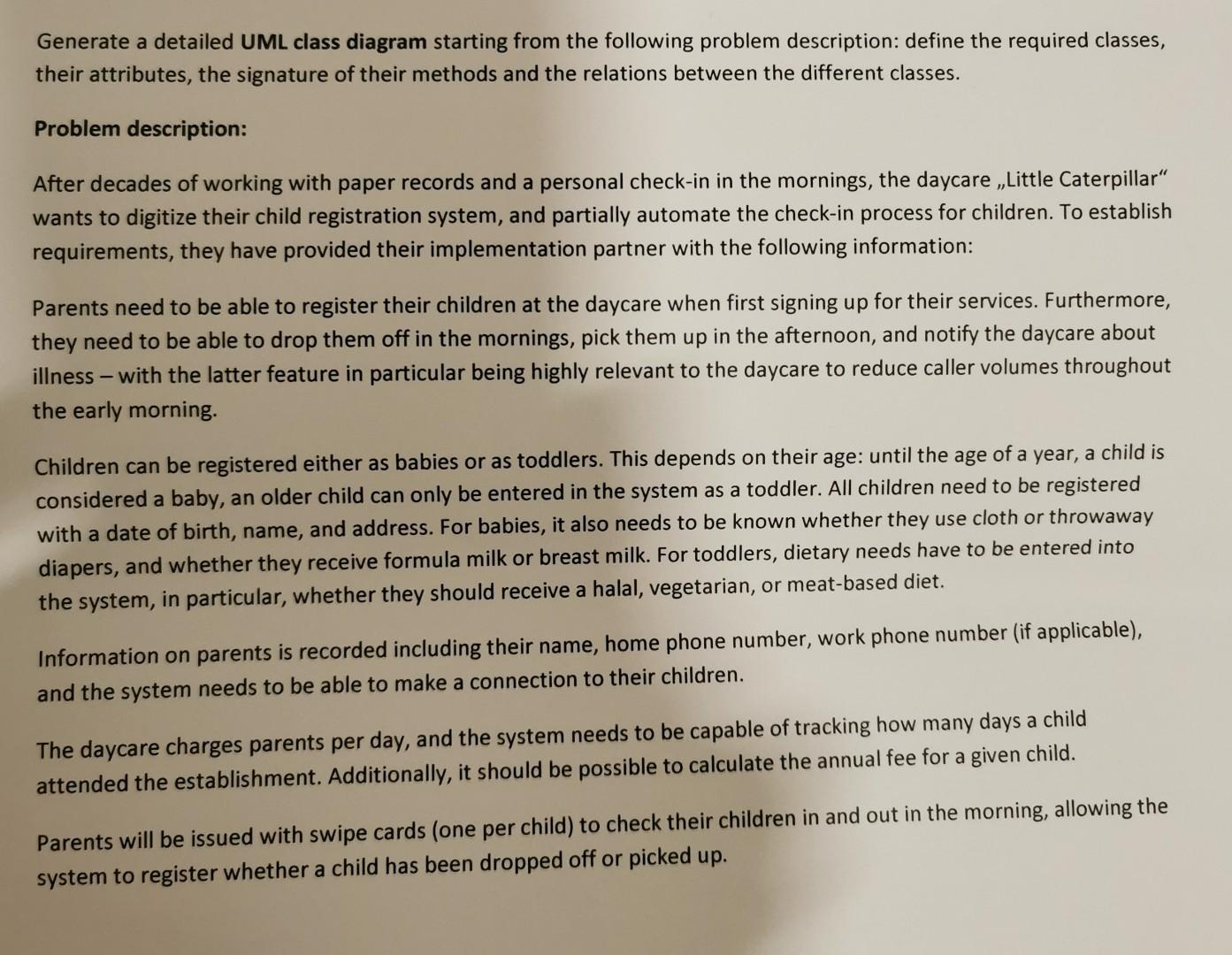 Solved 【UML Class diagram】Please draw the diagram indetail | Chegg.com