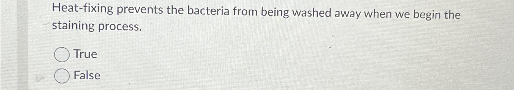 Solved Heat-fixing prevents the bacteria from being washed | Chegg.com