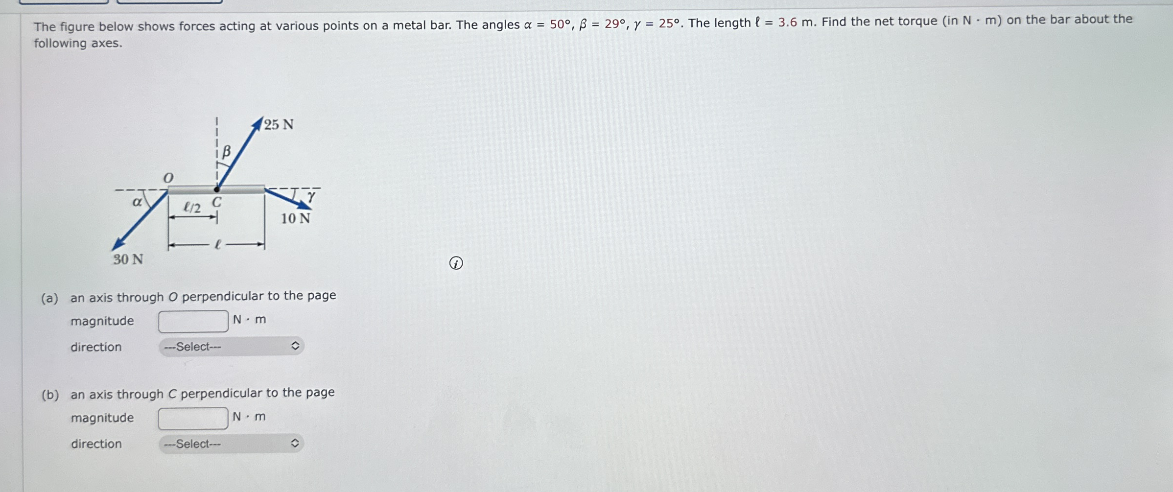 Solved The figure below shows forces acting at various | Chegg.com