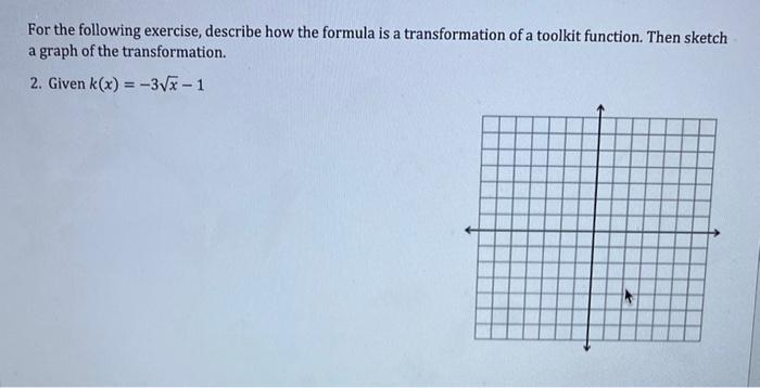 Solved For the following exercise, describe how the formula | Chegg.com