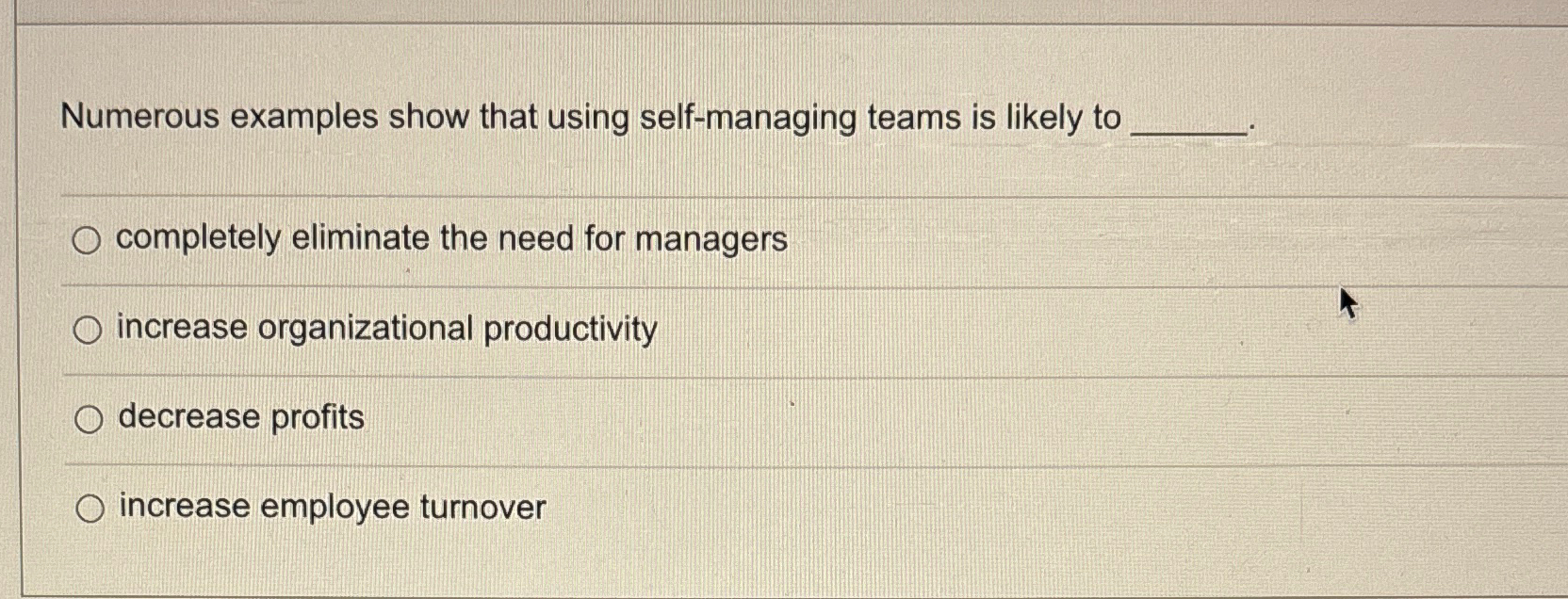 Solved Numerous examples show that using self-managing teams | Chegg.com