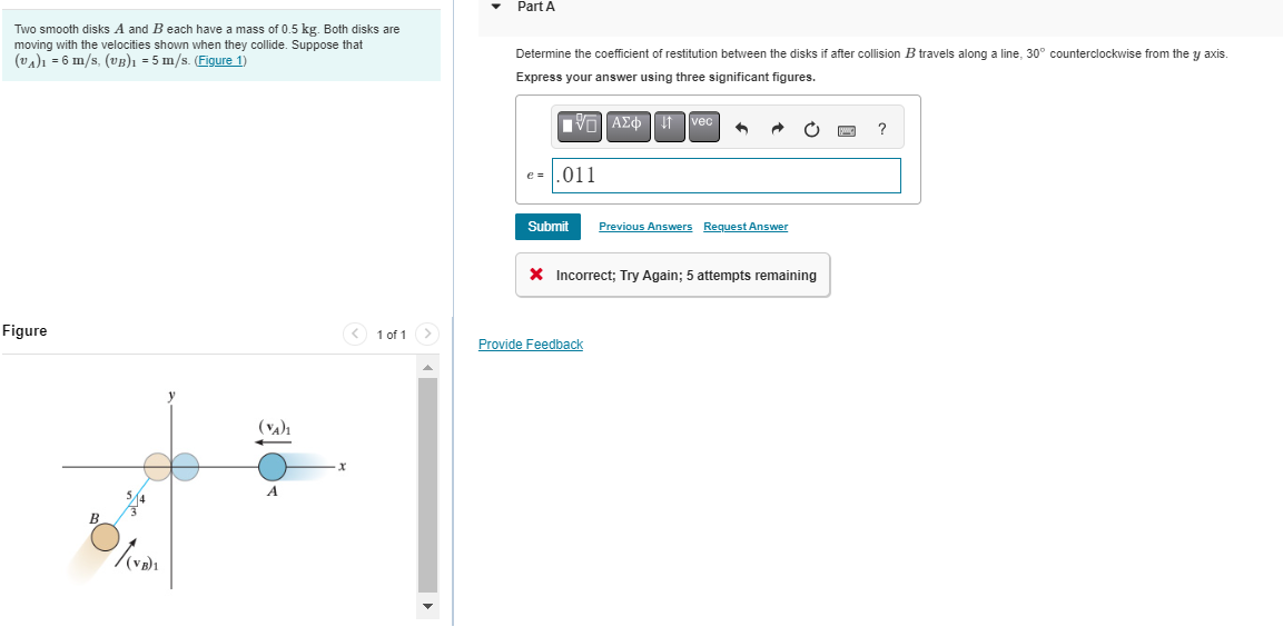 Solved Two smooth disks A and B ﻿each have a mass of 0.5kg. | Chegg.com