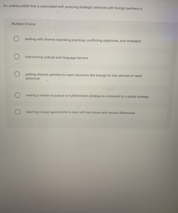 Solved An unlikely pitfall that is associated with pursuing | Chegg.com
