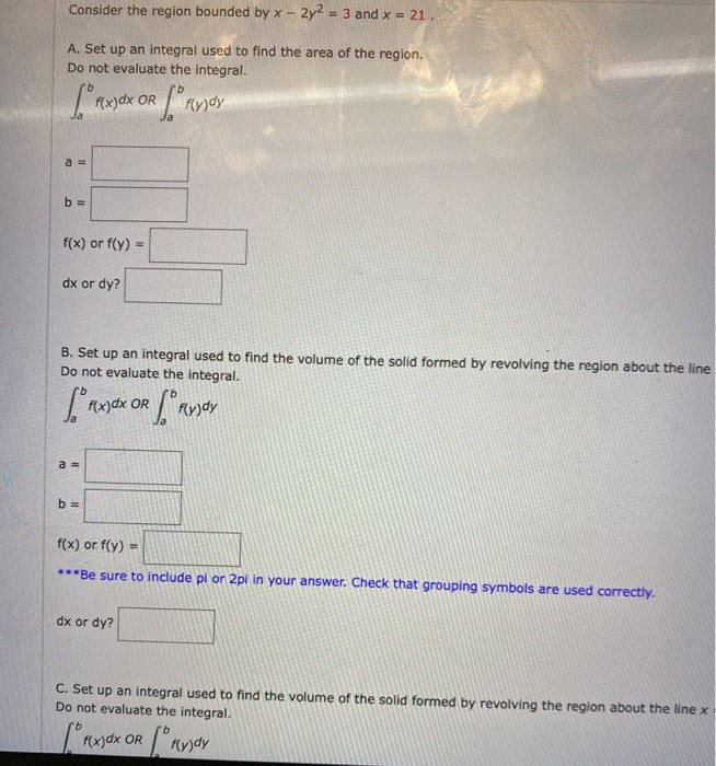 Solved Do not evaluate the integral F(x)dx OR a = b = f(x) | Chegg.com
