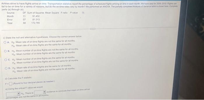 Solved parts (e) through (o) c) State the nul and athemative | Chegg.com