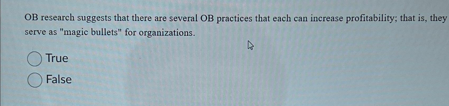 Solved OB ﻿research suggests that there are several OB | Chegg.com