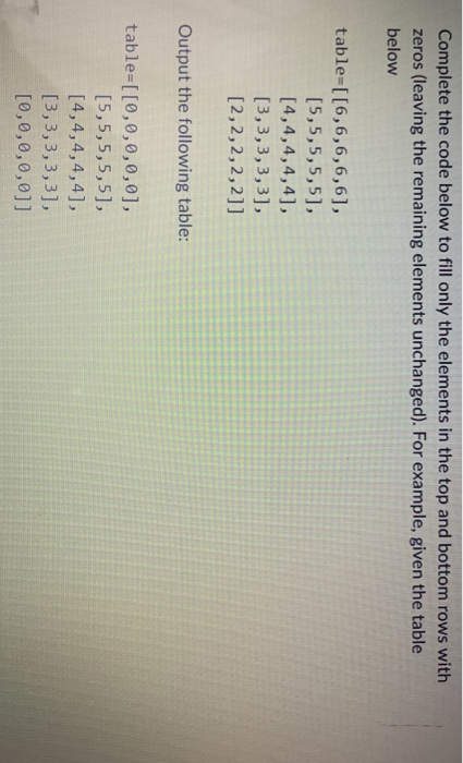 Solved Complete the code below to fill only the elements in | Chegg.com