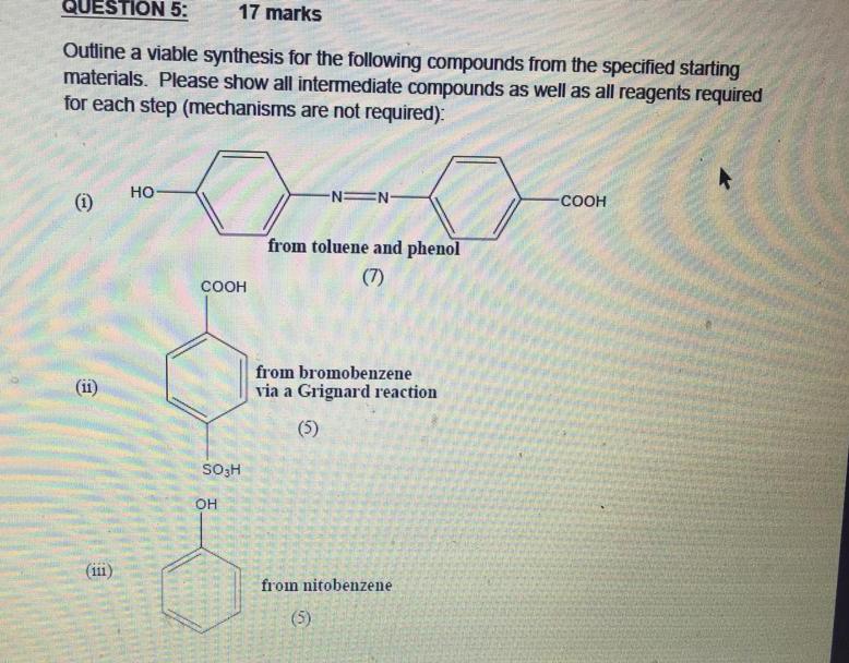 Solved Outline a viable synthesis for the following | Chegg.com