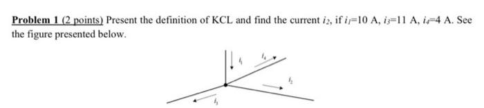 Solved Problem 1 (2 points) Present the definition of KCL | Chegg.com