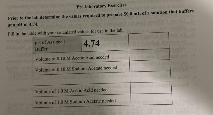 Solved Pre-laboratory Exercises Prior to the lab determine | Chegg.com