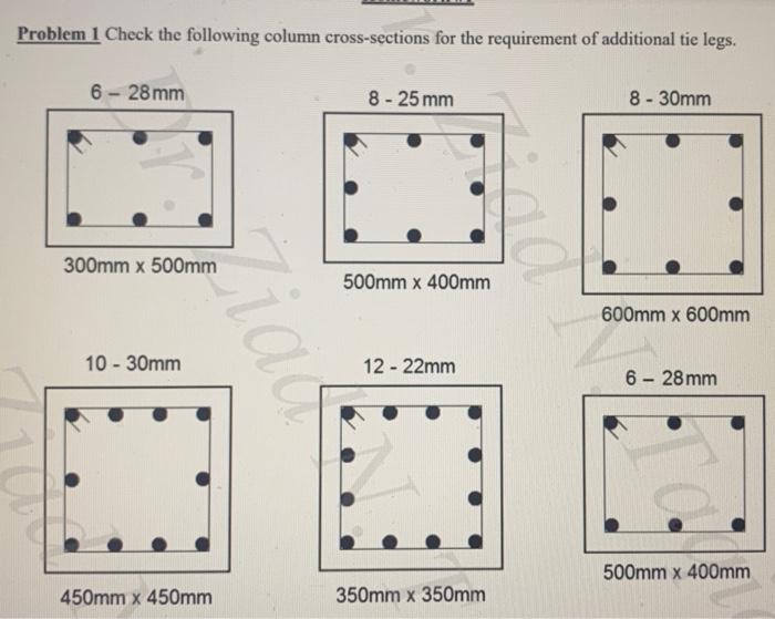 Solved Problem 1 Check the following column cross-sections | Chegg.com
