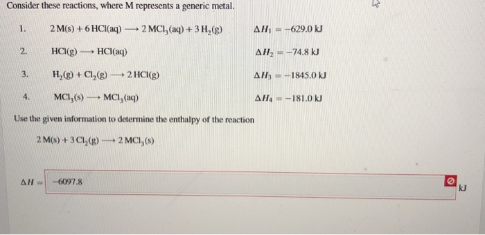 Solved Consider these reactions, where M represents a | Chegg.com