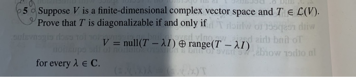Solved 65 Suppose V is a finite-dimensional complex vector | Chegg.com