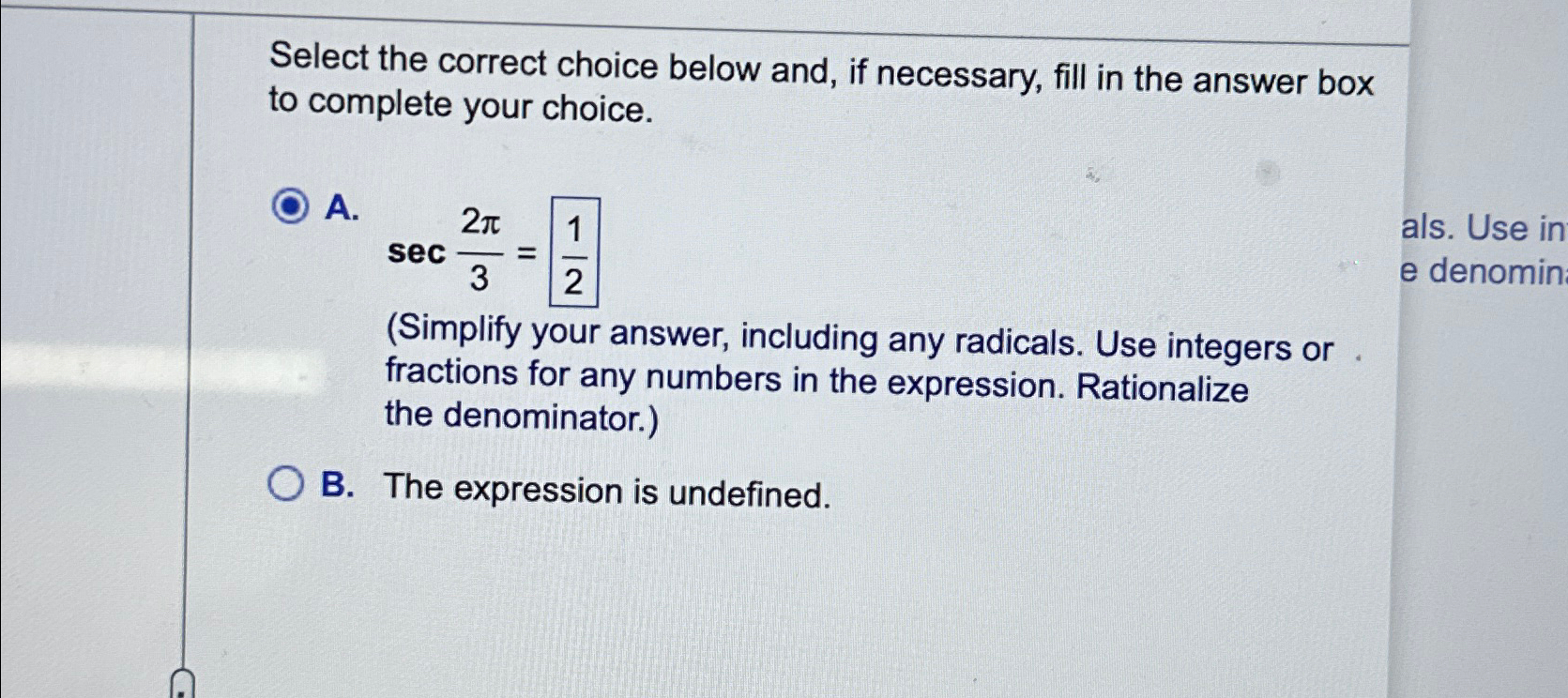 Solved Select the correct choice below and, if necessary, | Chegg.com