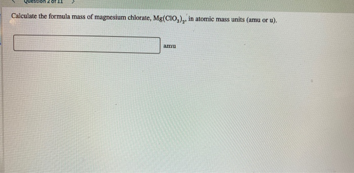Solved question du Calculate the formula mass of magnesium | Chegg.com