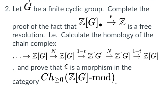 Solved Let G ﻿be a finite cyclic group. Complete the proof | Chegg.com