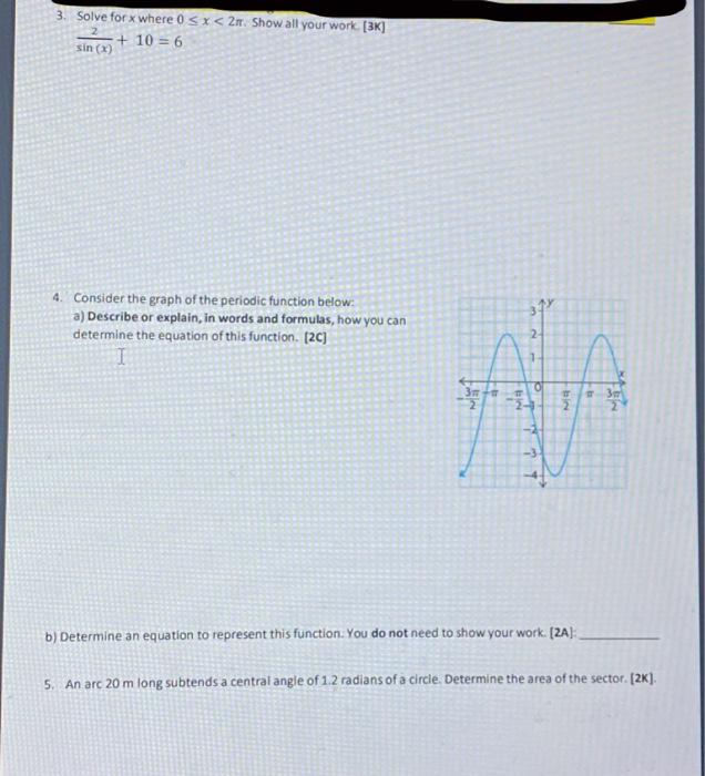 Solved 3. Solve for x where 0≤x