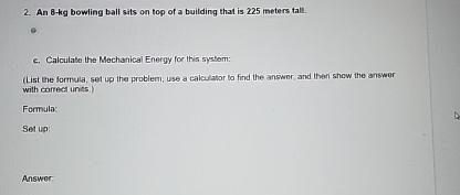Solved An 8-kg bowling ball sits on top of a building that | Chegg.com