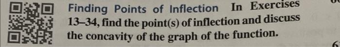 Solved Finding Points of Inflection In Exercises 13–34, find | Chegg.com