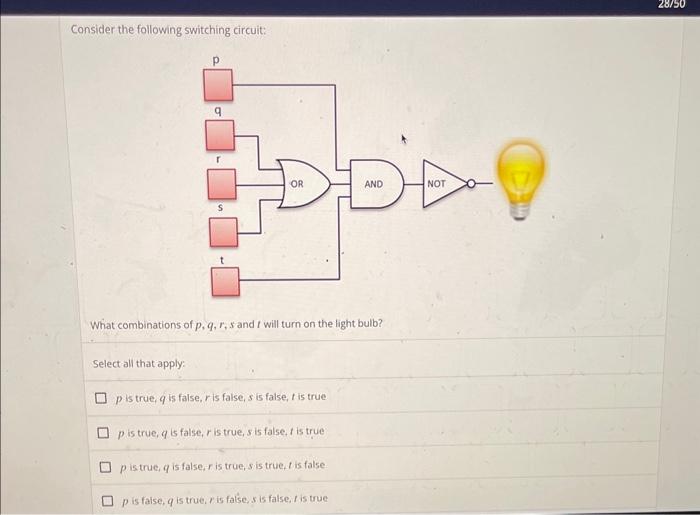 Solved Consider the following switching circuit: What | Chegg.com