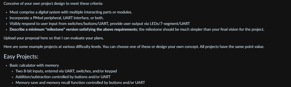 Solved Conceive of your own project design to meet these | Chegg.com