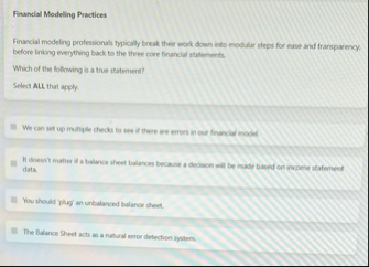 Solved Financial Modeling PracticesFinancial modeling | Chegg.com