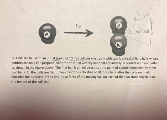 Solved Vol 0050 8. A billiard ball with an initial speed of | Chegg.com