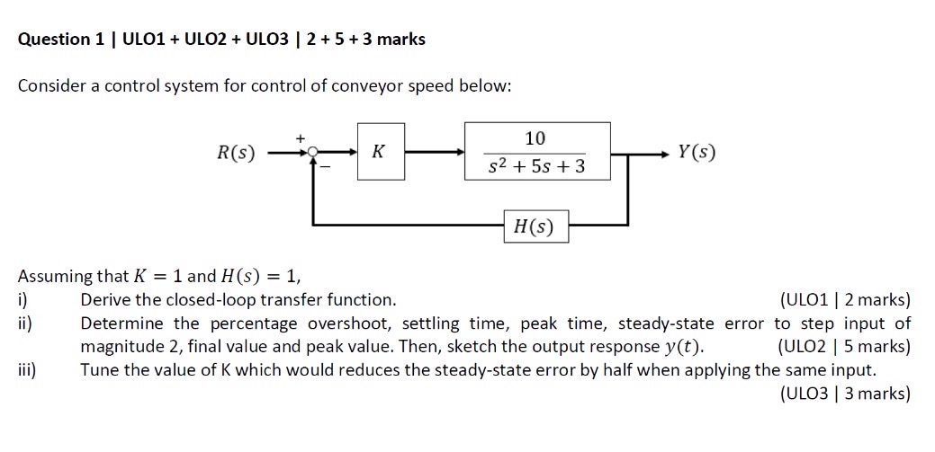 Solved Question 1 | ﻿ULO1 + ﻿ULO2 + ﻿ULO3 | 2 + 5 + 3 | Chegg.com