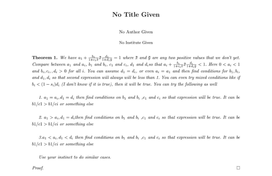 Solved Theorem 1. ﻿We have a1+b11+c1(x‾)x‾d11+d1(?bar (y))=1 | Chegg.com