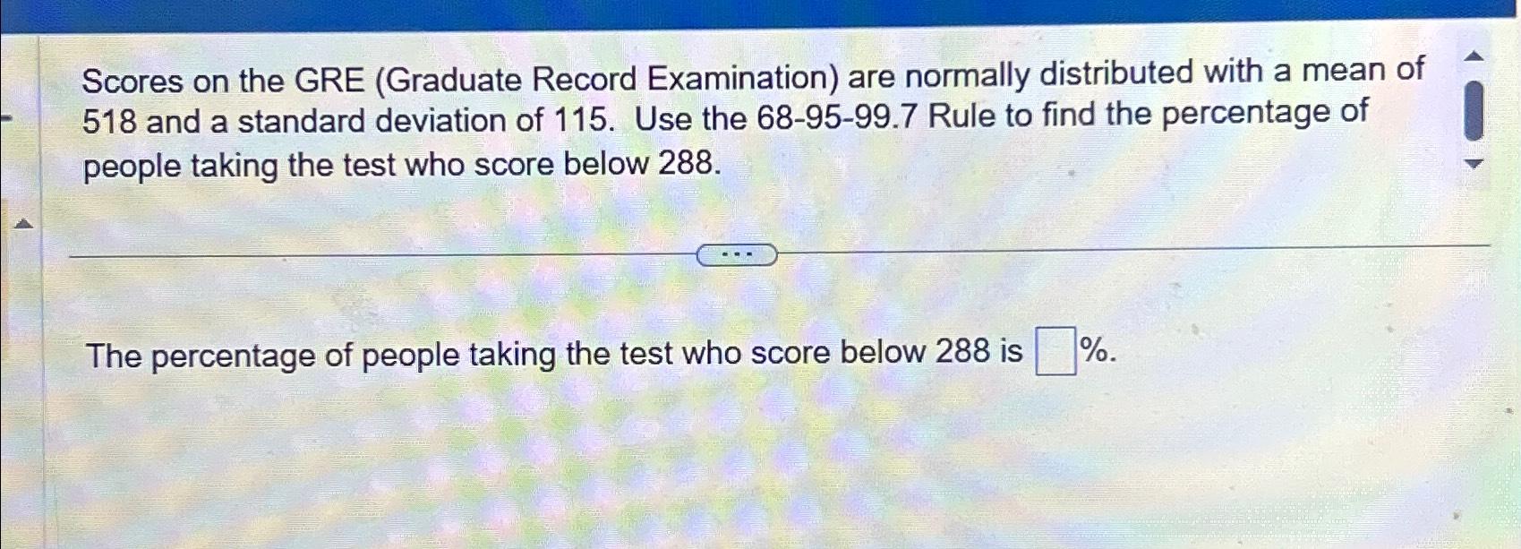 Solved Scores on the GRE (Graduate Record Examination) ﻿are | Chegg.com
