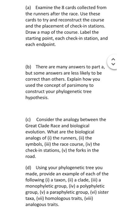 Solved 2. The Great Clade Race. Imagine a race through the | Chegg.com