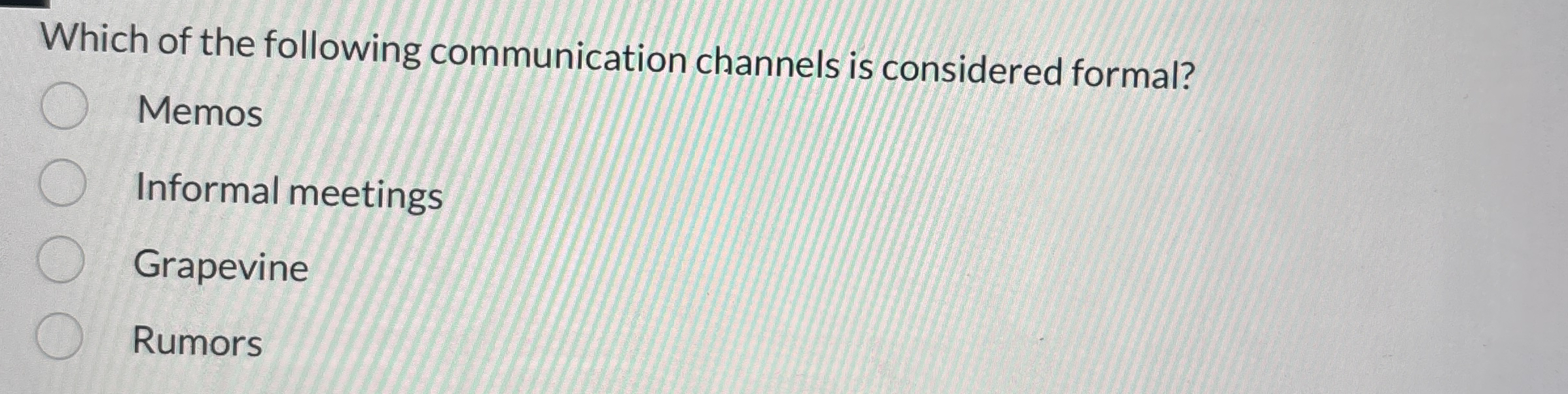 Solved Which of the following communication channels is | Chegg.com