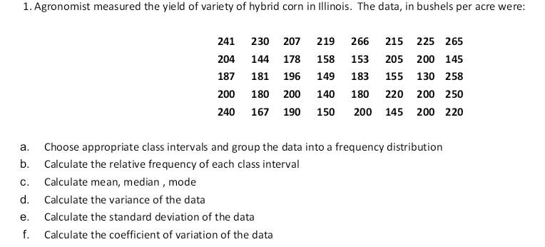 Solved a. Choose appropriate class intervals and group the | Chegg.com