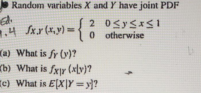 Solved Random variables X and Y have joint PDF , | Chegg.com