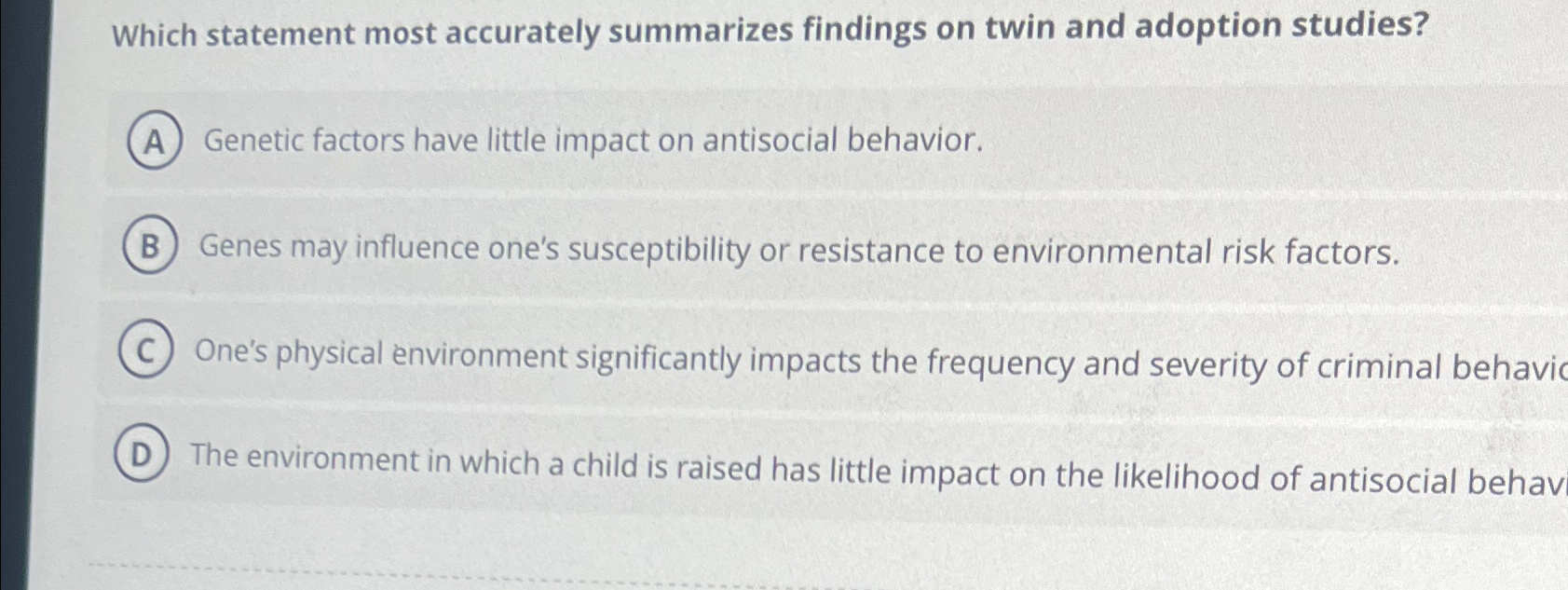 Solved Which statement most accurately summarizes findings | Chegg.com