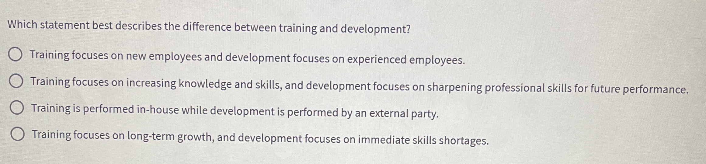 Solved Which statement best describes the difference between | Chegg.com