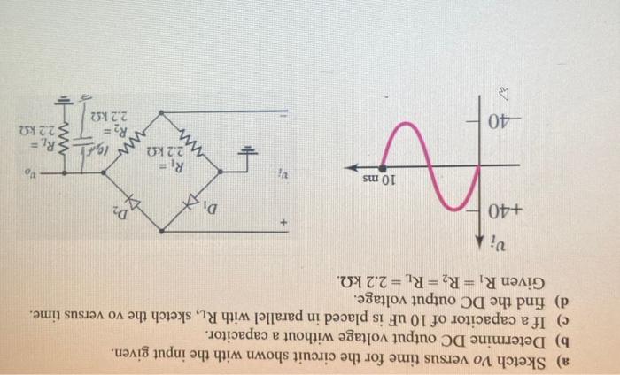 Solved a) Sketch Vo versus time for the circuit shown with | Chegg.com