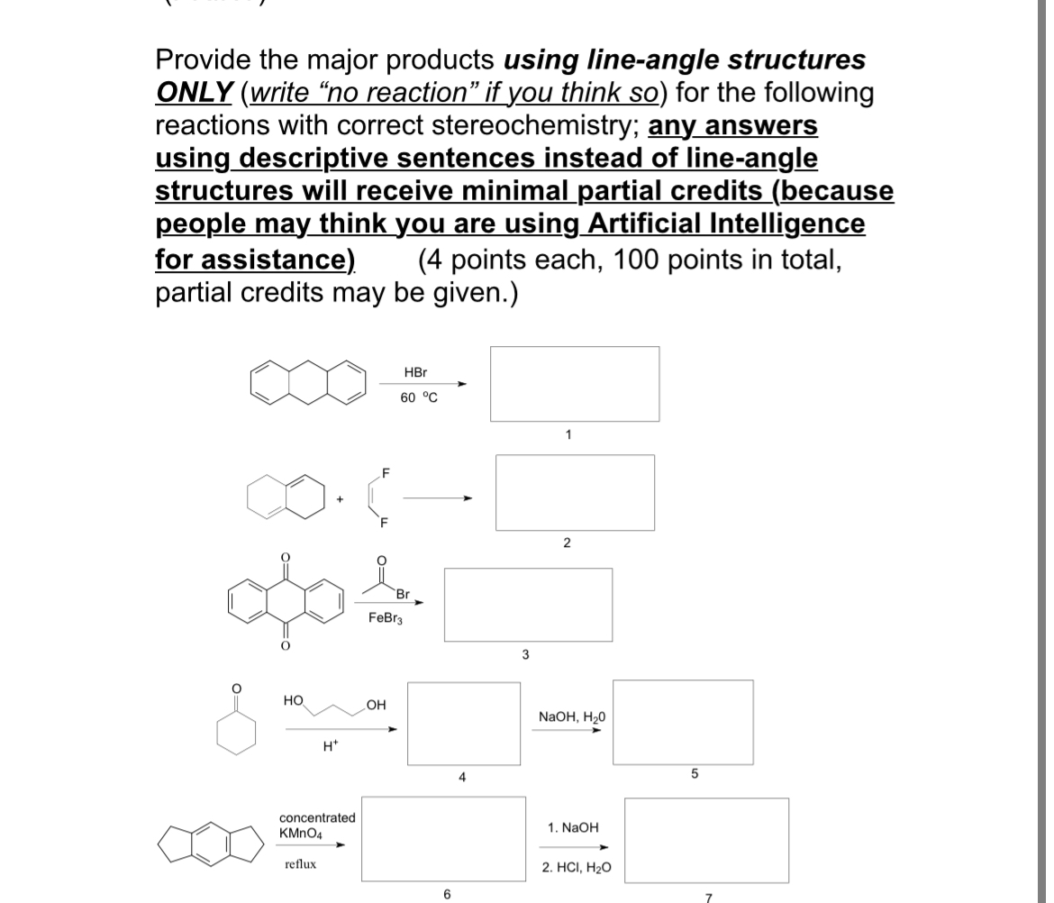 Solved Provide the major products using line-angle | Chegg.com