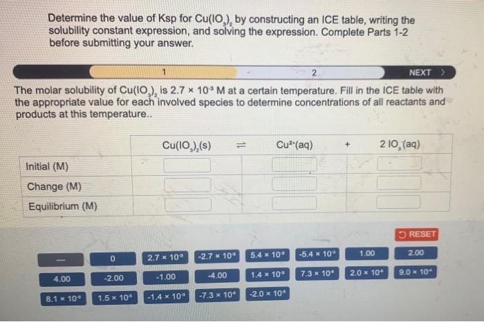 Solved Determine the value of Ksp for Cu(IO3)2 by | Chegg.com