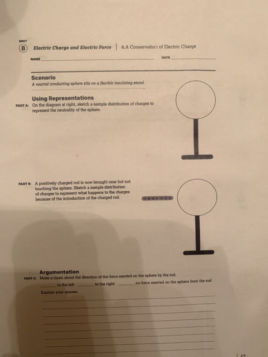 Solved A positively charged sphere, sphere 1, is in a | Chegg.com