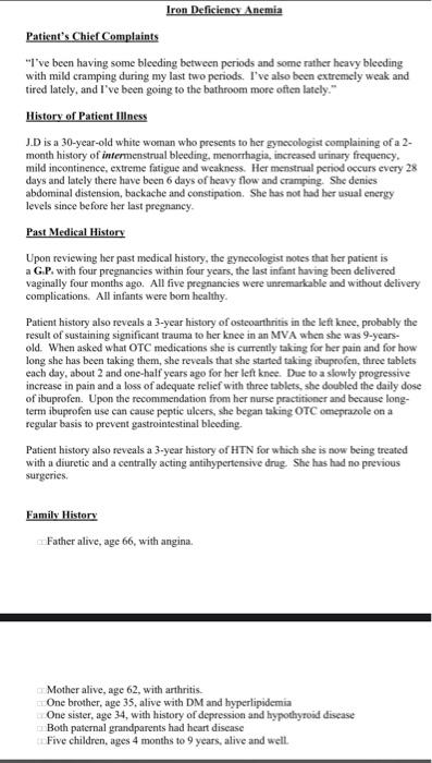 Patient's Chief Complaints H've been having some | Chegg.com