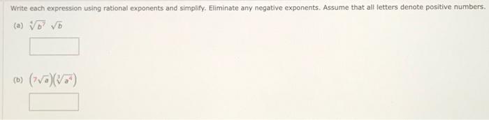 Solved Write each expression using rational exponents and | Chegg.com