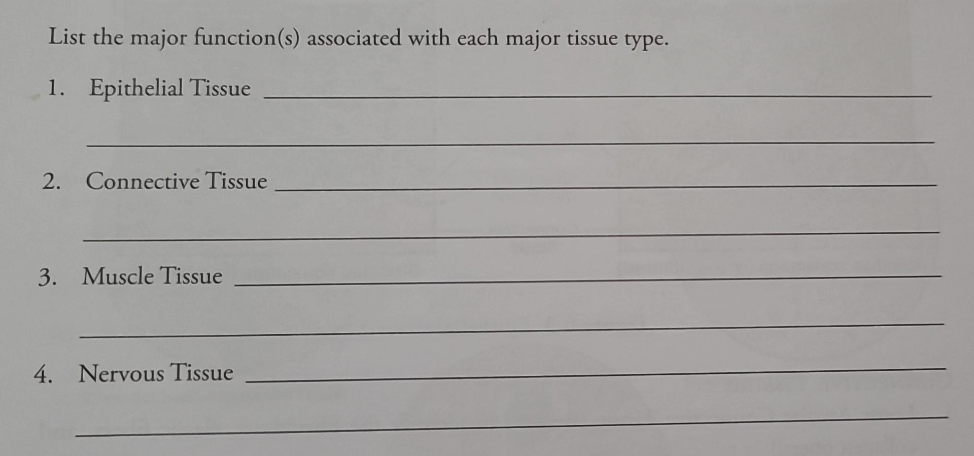 Solved Connective tissues are characterized by having few | Chegg.com
