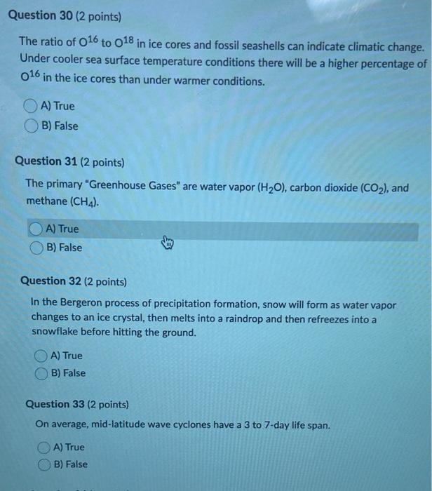 Solved The ratio of O16 to O18 in ice cores and fossil | Chegg.com