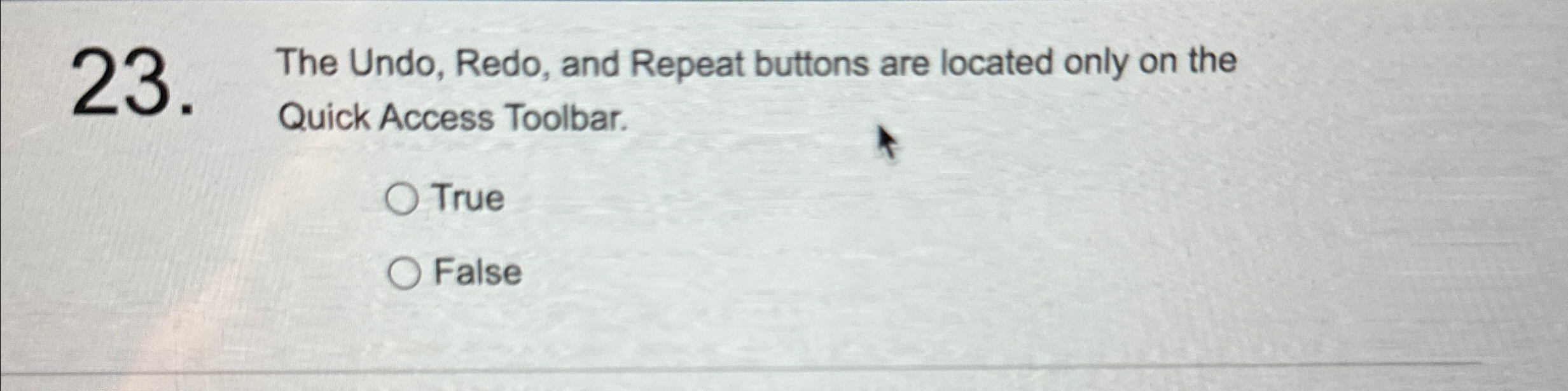 Solved The Undo, Redo, and Repeat buttons are located only | Chegg.com