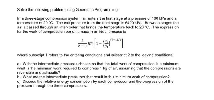 Solved Solve The Following Problem Using Geometric 6362