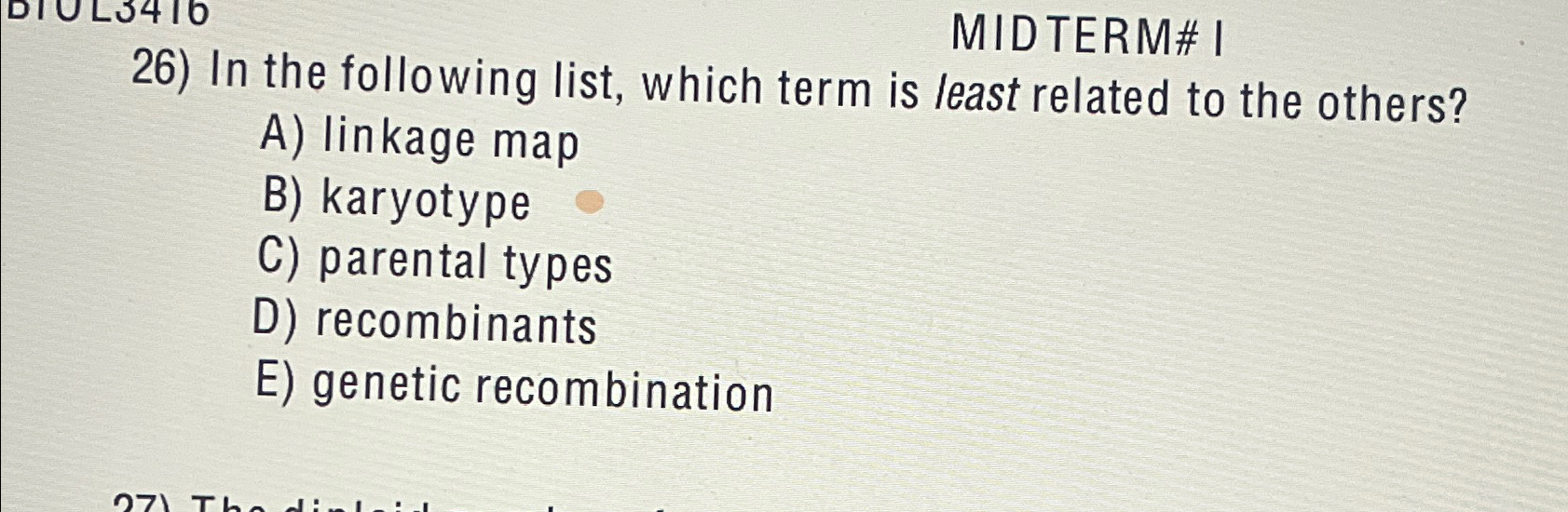 Solved MIDTERM# IIn the following list, which term is least | Chegg.com